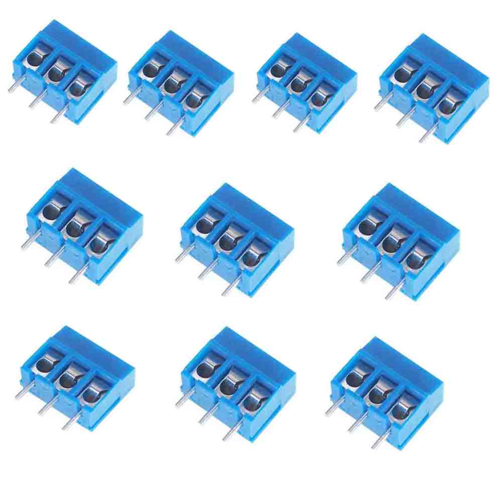 10PCS 3 Pin Screw Terminal Block Connector 5mm Pitch 5.08-301-3P 301-3P ...