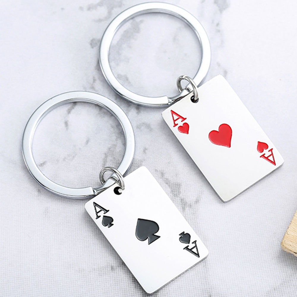 1Pc Poker Cards Square Hanging Keys Lower Nirkarat Punk Lucky Seal ...