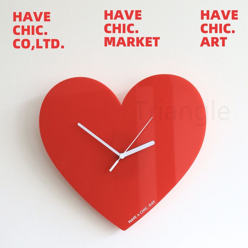 Home decoration dormitory Japanese Nordic clock ins style Acrylic Red ...