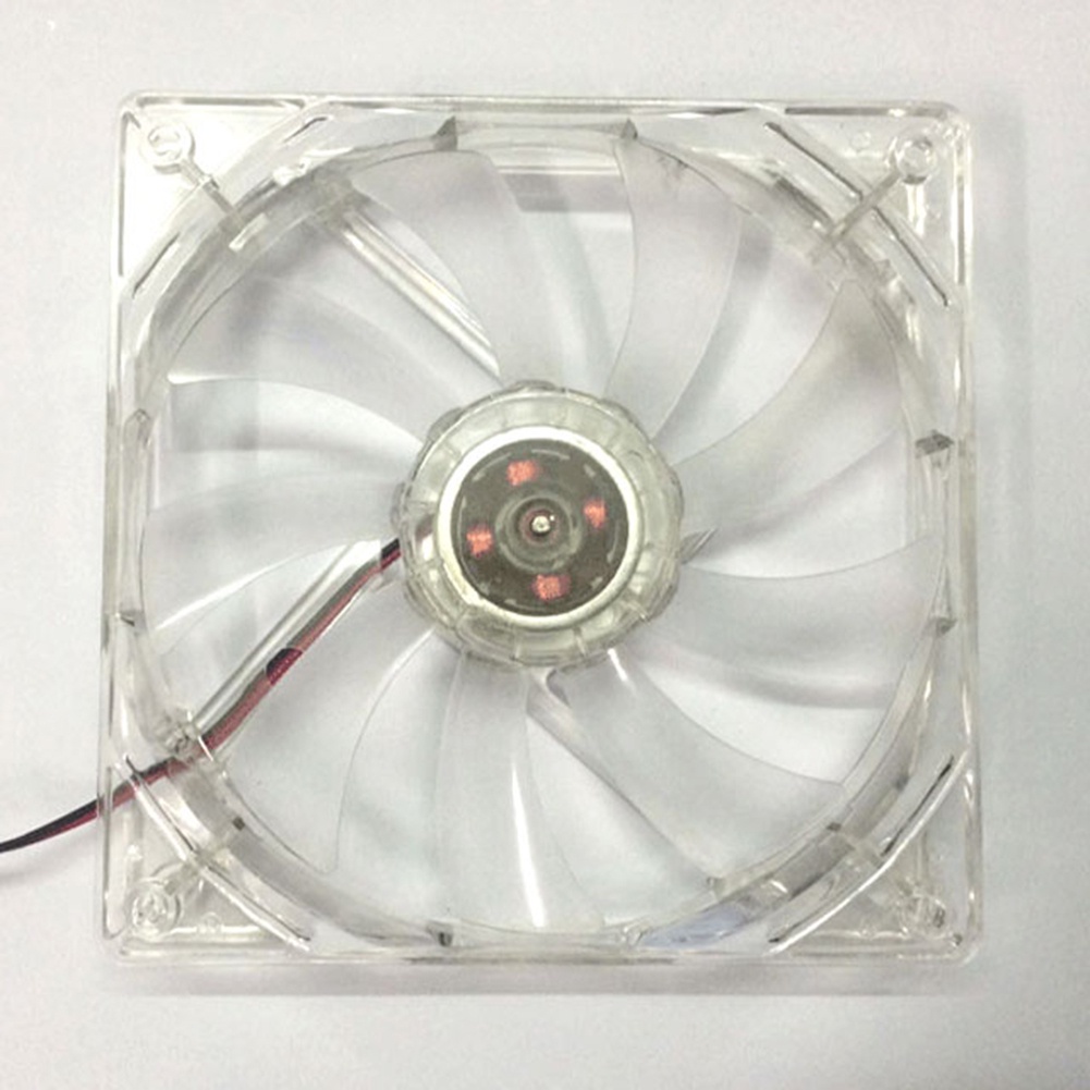 140mm 4-Pin PWM PC Computer Case CPU Cooler Cooling Fan with Red LED ...