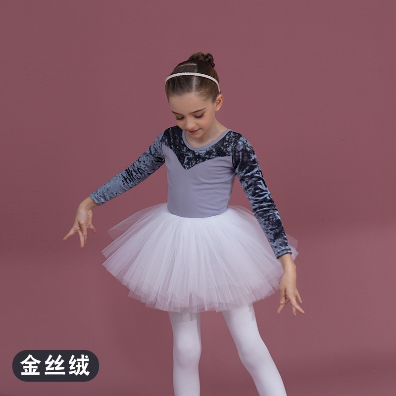 Children's Dance Clothes Girls' Practice Clothes Korean Golden Velvet ...