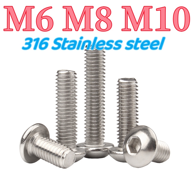 316 Stainless Steel M6 M8 M10 Pan Head Hexagonal Socket Machine Screw ...