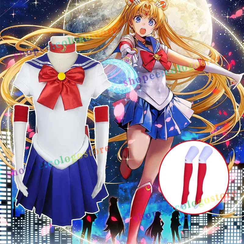 Anime Sailor Moon Tsukino Usagi Cosplay Costume Uniform Dress Jk Women