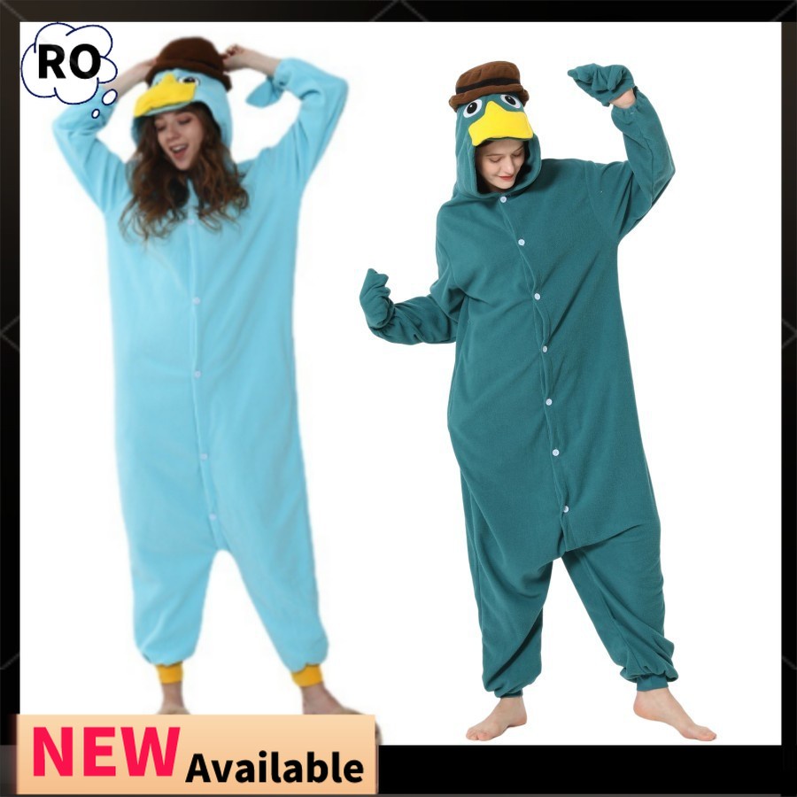 Kigurumi Adult Anime Monster Cosplay Costume Perry the Platypus Onesie ...
