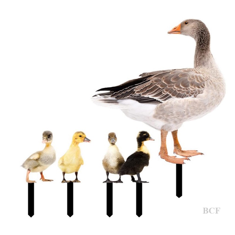 FAUSE Pack Of 5 Duck Decorative Figures, Garden Stake, Fence Stool ...