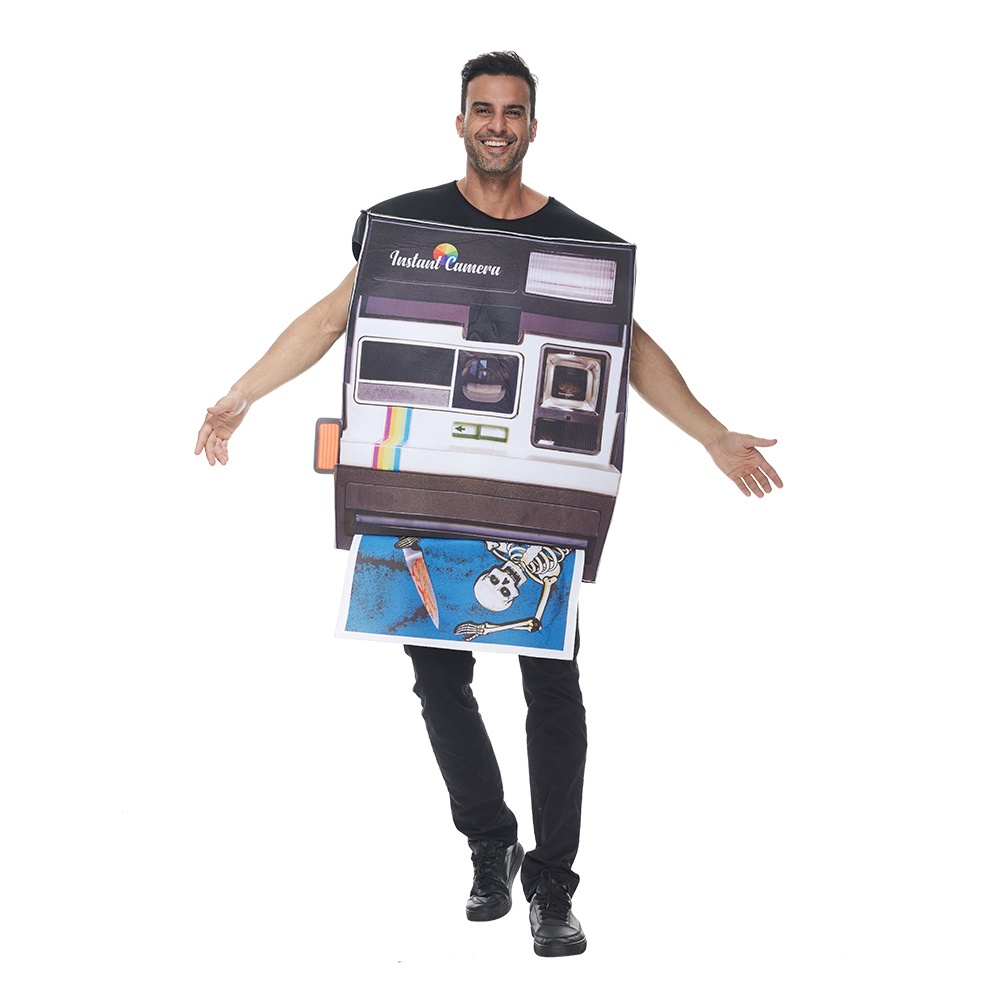 Men Creative Instant Camera Costume Adult Halloween Funny Polaroid ...
