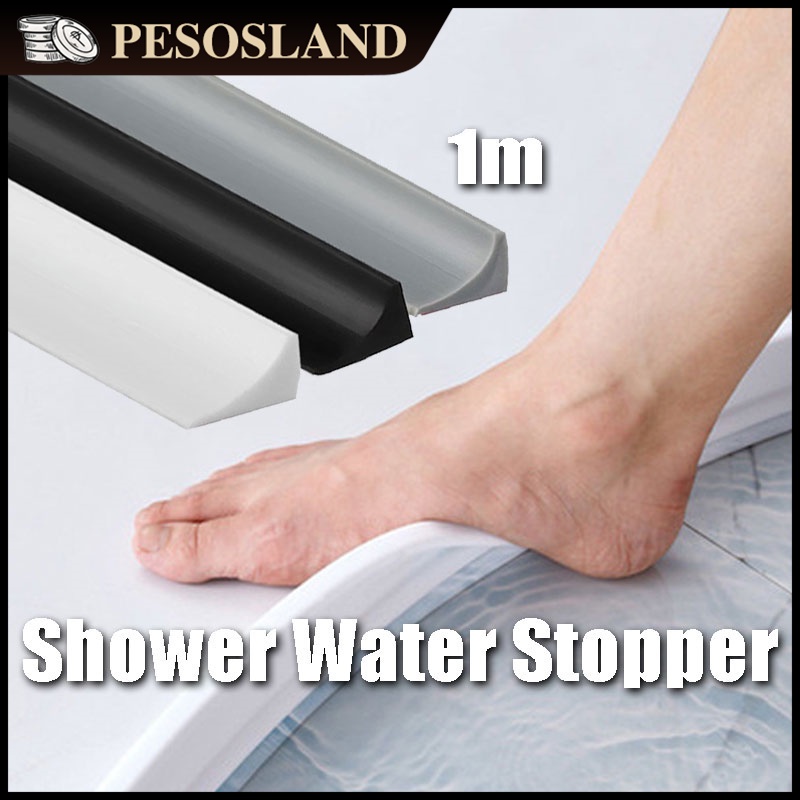 Shower Dam Barrier Water Stopper Bendable Self-Adhesive Water Retaining ...