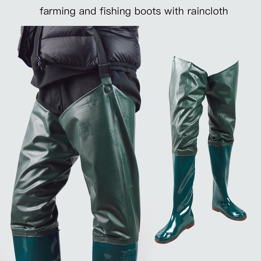 (COD) Extended non-slip fishing farmland field rain boots fishing pants ...