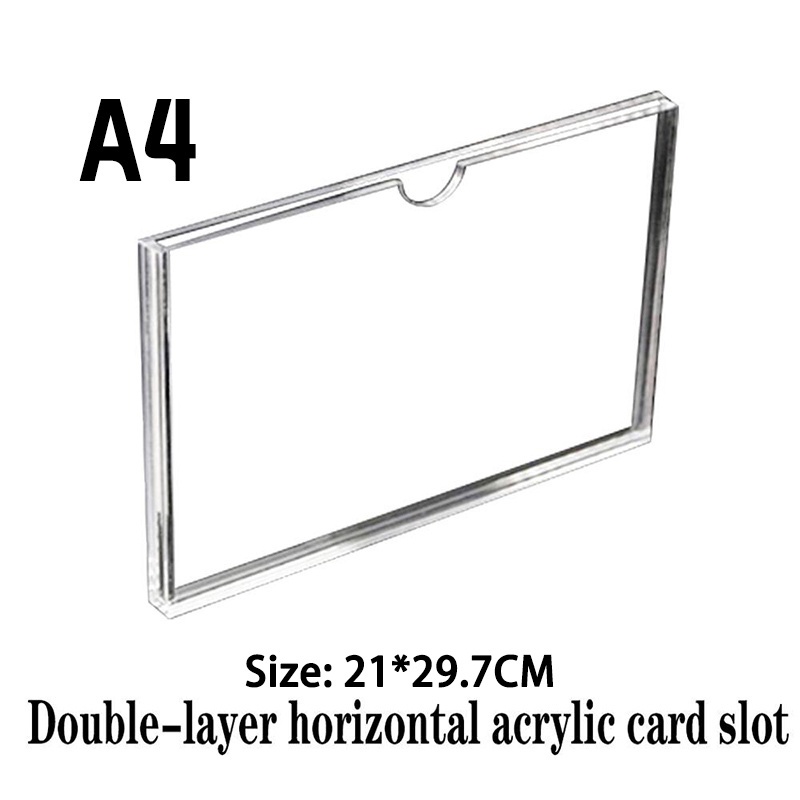 A4 Acrylic Clear Wall Frame Wall Mount Sign Holder For Poster Photo ...
