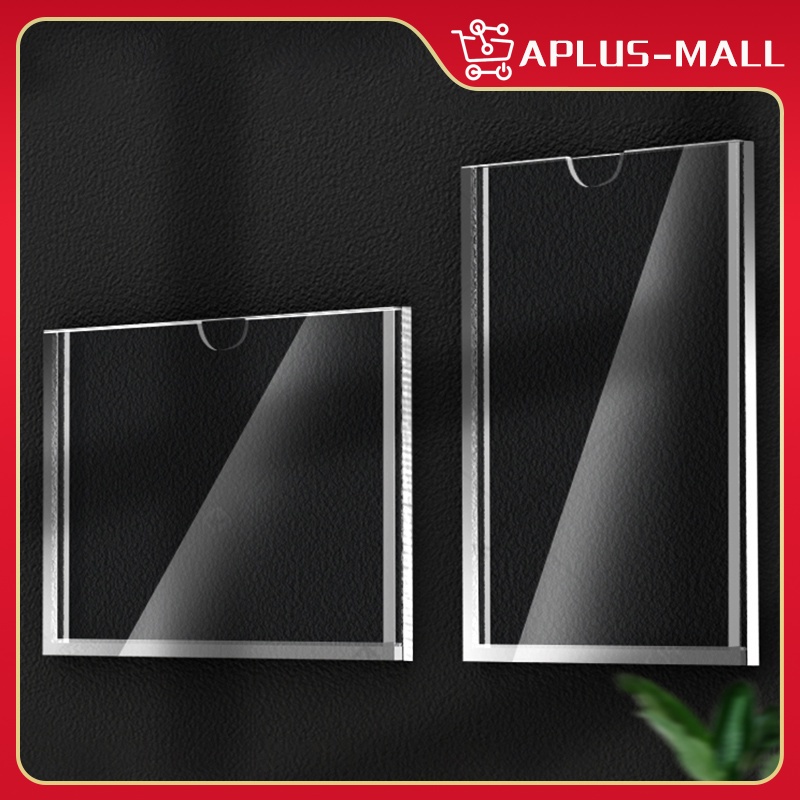 A4 Clear Acrylic Wall Sign Display Frame Slot Memo Document Menu Holder ...