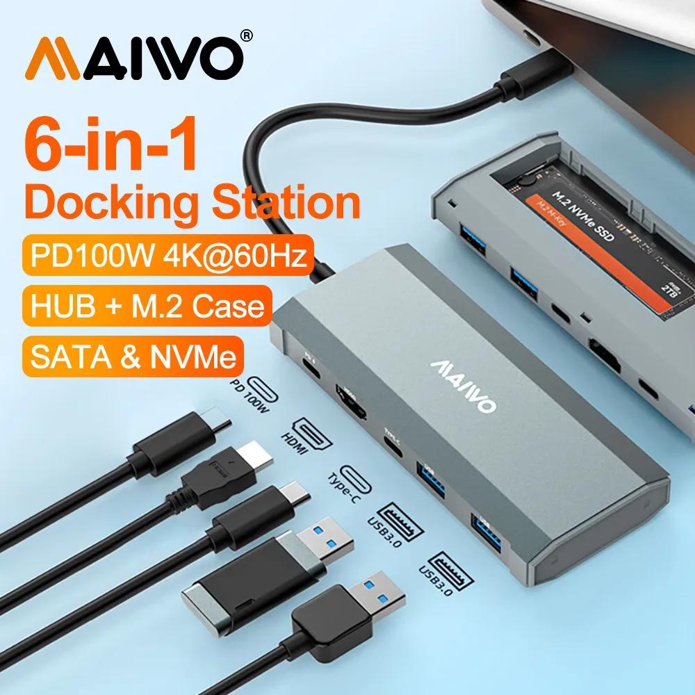 MAIWO M 2 Hard Drive Enclosure Expansion Dock NVME SATA Dual Protocol