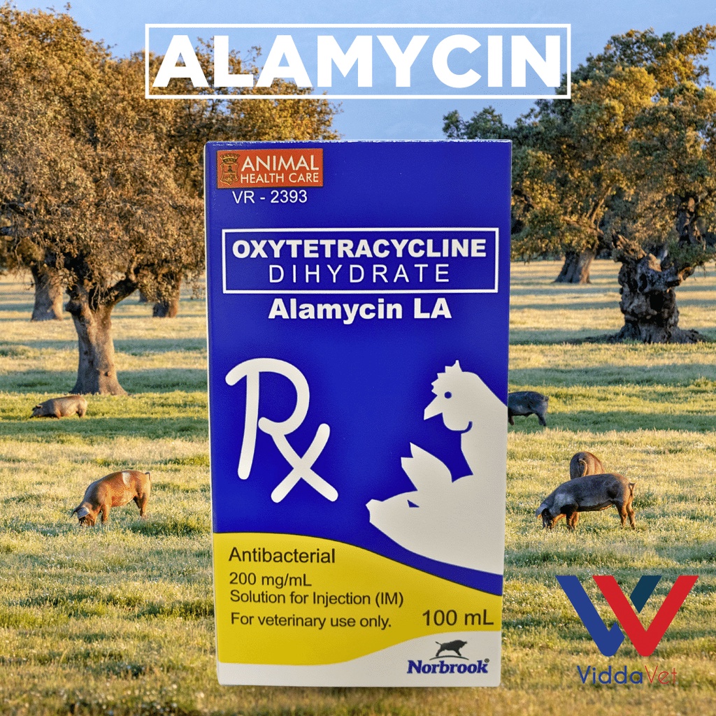 Viddavet Alamycin LA Antibacterial 100ml for animals alamycin for pigs ...