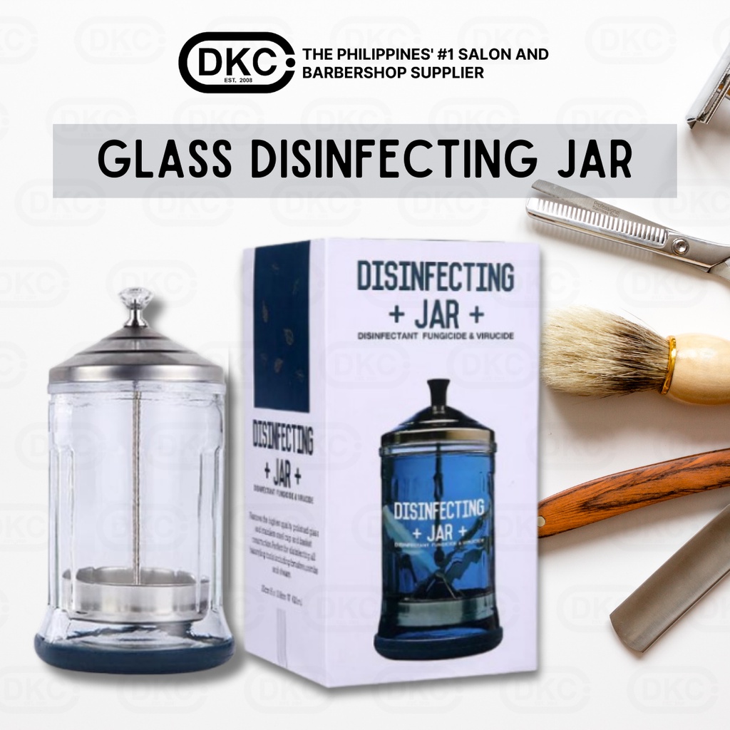 Glass Disinfecting Jar Disinfectant Fungicide 621ml Barbicide for ...