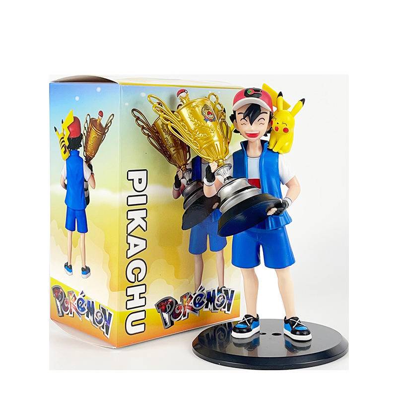 Anime Pokemon Champion View Ash Ketchum and Pikachu Action Figure PVC ...