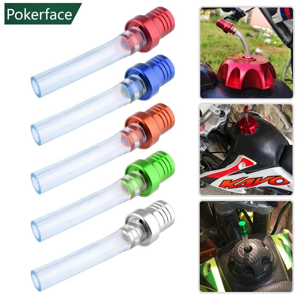 POKERFACE Motorcycle Gas Fuel Cap Single Way Valves Vent Breather Hoses ...