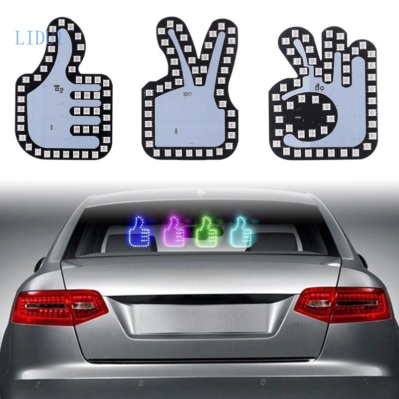 LIDU1 Funny Car Finger Light Remote Control Sticker Back Window LED ...