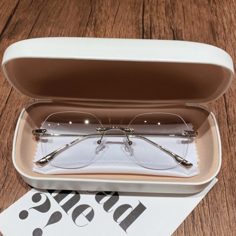 Borderless frontier blue glasses men's and women's ins wind flat light ...