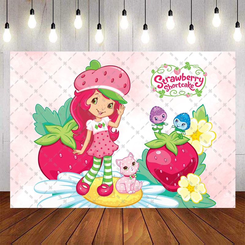 Strawberry Shortcake Backdrop For Photography Baby Shower Kids Children ...