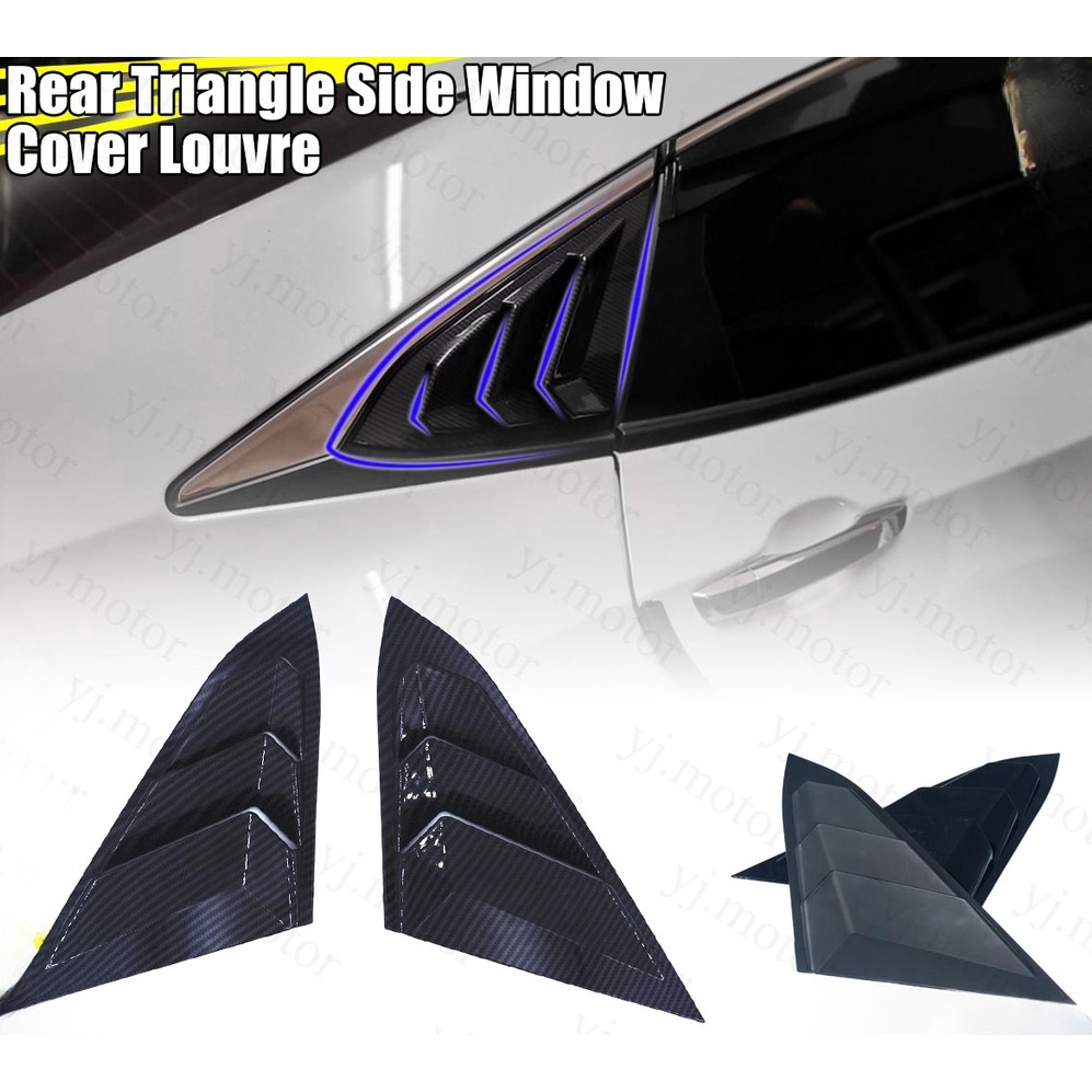 2016 - 2021 Honda Civic Fc Rear Triangle Side Window Cover Louvre Gloss ...