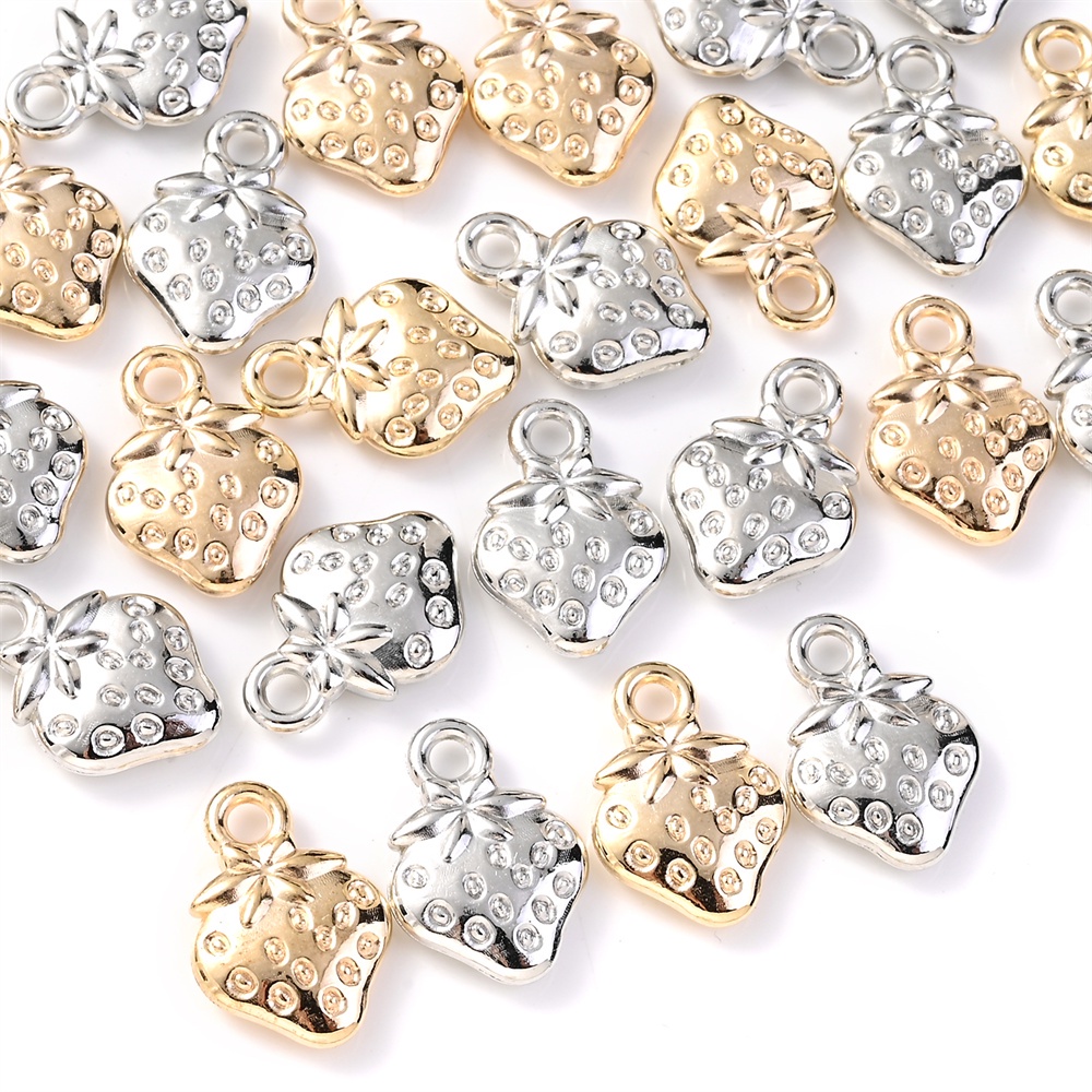 20pcs CCB Cute Strawberry Shaped Charms Pendant for Jewelry Making DIY ...
