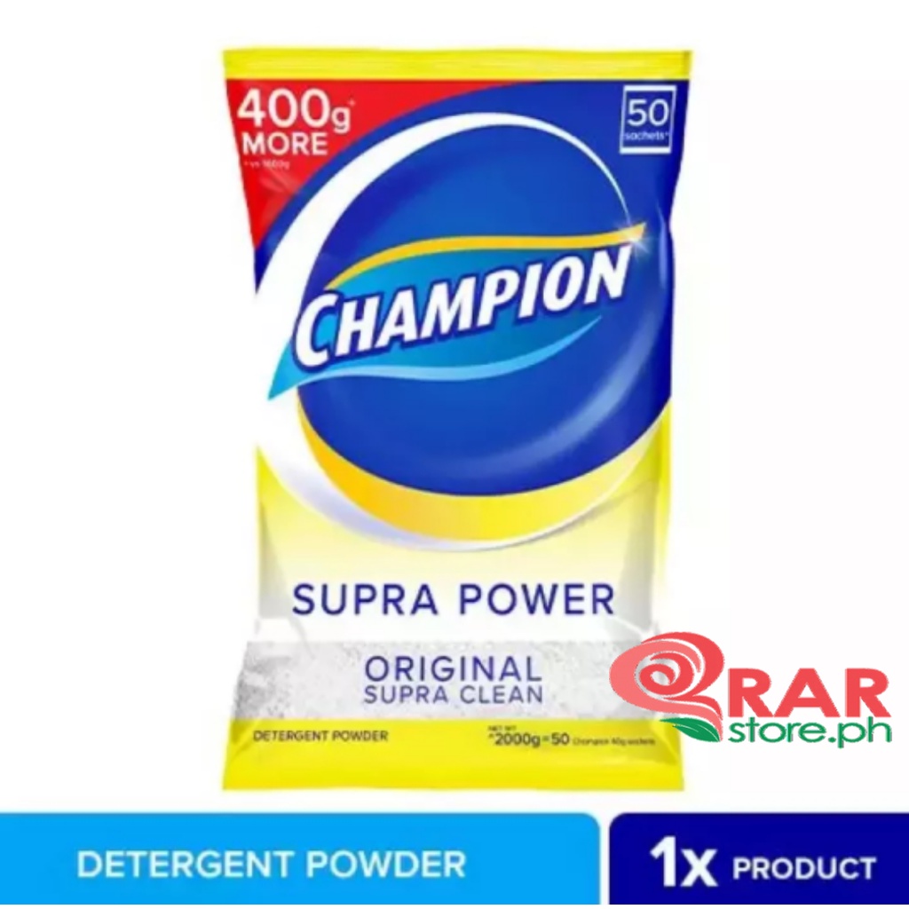 Champion Supra Power Detergent Powder 2kg Original | Shopee Philippines