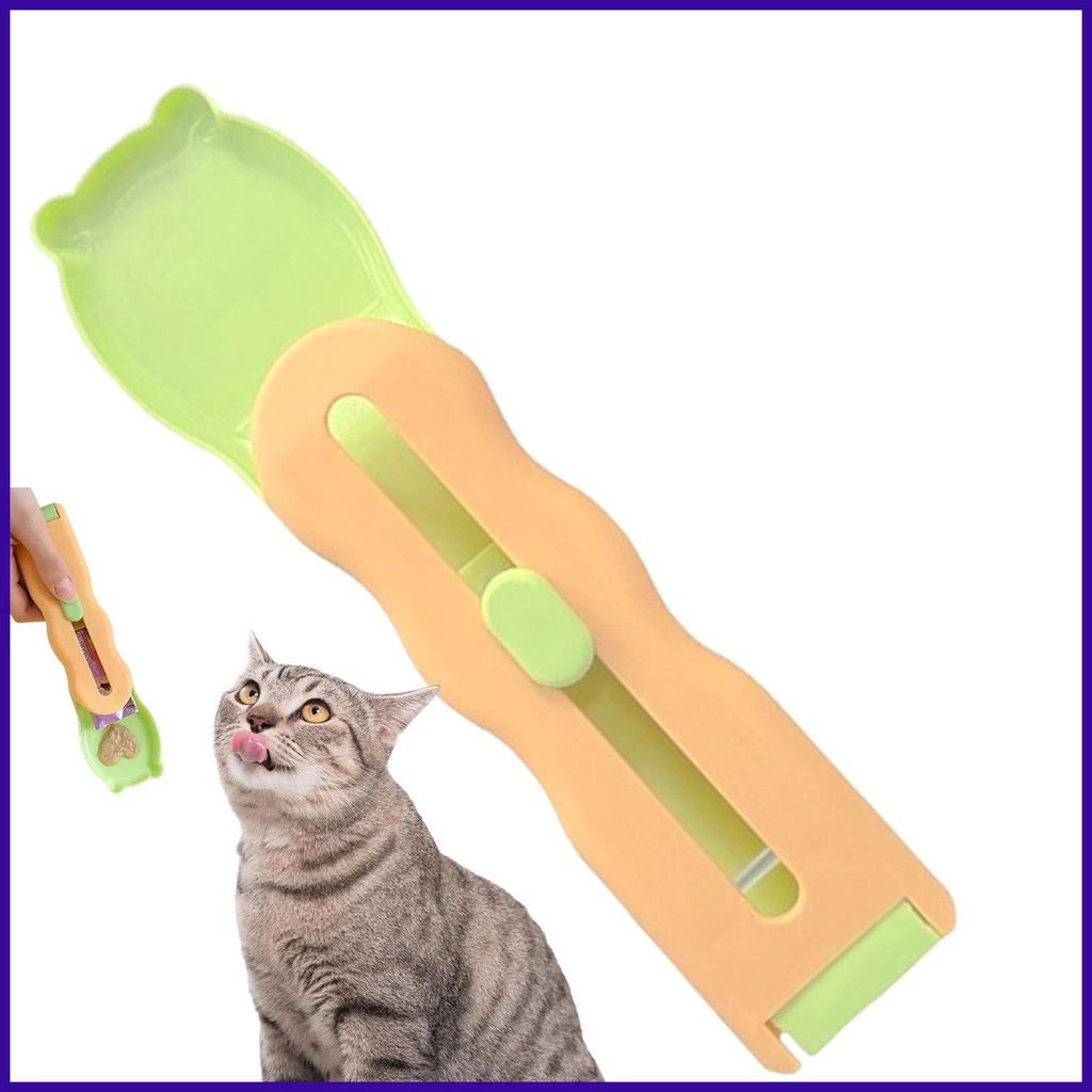 Cat Strip Feeder Cute Lickable Cat Snack Scoop Wet Food Squeezer Spoon ...