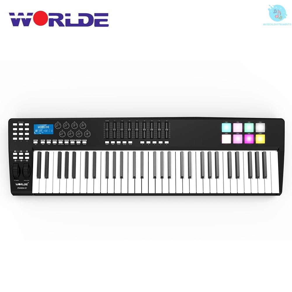 MUP WORLDE PANDA61 Portable 61-Key USB MIDI Keyboard Controller 8 RGB ...