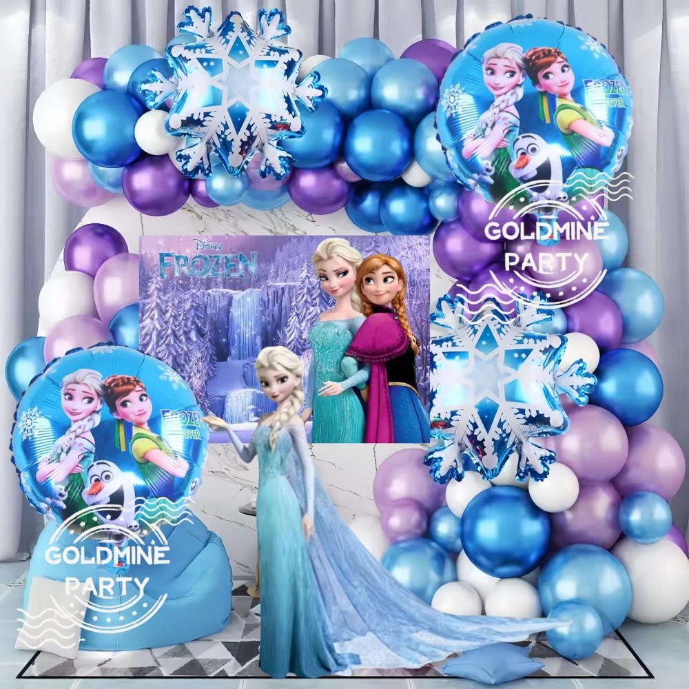 Disney Frozen Balloon Set Elsa Snowflake Foil Balloon Baby Shower Kids ...