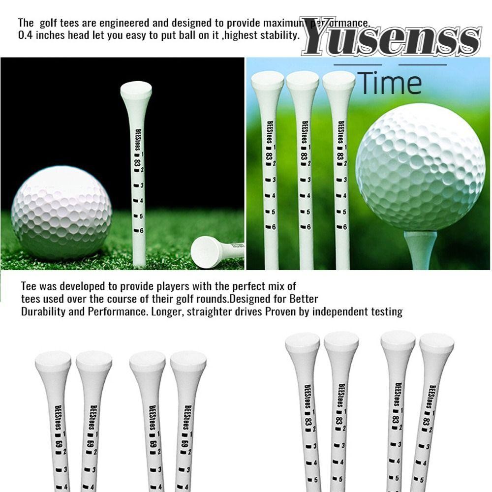YUSENSS 100pcs White Striped Golf Tee, Digital Scale Wooden Golf Wood ...