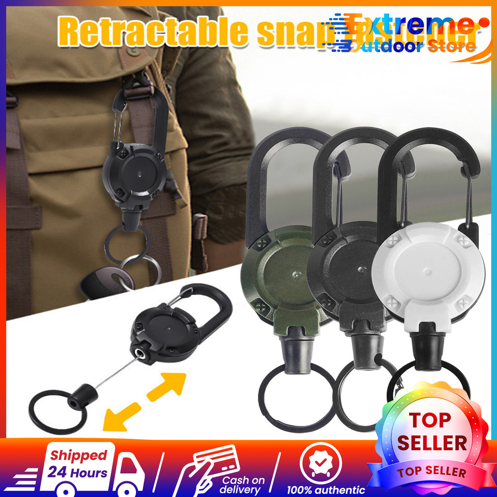 Easy Pull Wire Rope Buckle Key Storabge Ring Elastic Anti Lost Belt ...