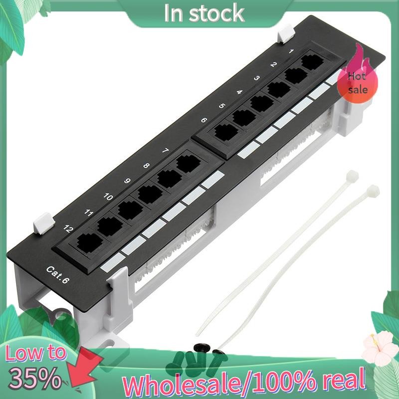 Network Tool Kit 12 Port CAT6 Patch Panel RJ45 Networking Wall Mount ...