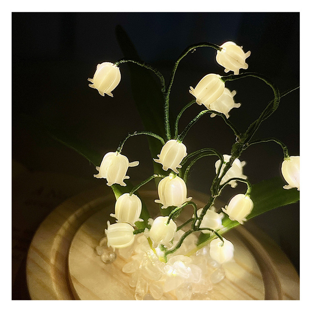 Lily of The Valley DIY Night Light Material Kit Artificial Flowers Desk ...