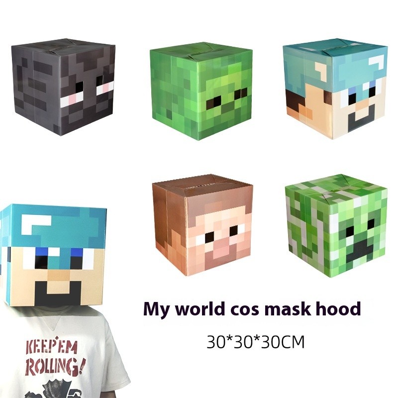 Minecraft Cosplay Headgear & Paper Models - Steve, Enderman, Creeper ...