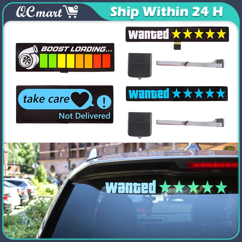 【Ship In 24H】 Fashion Windshield Electric LED Wanted Car Window Sticker ...