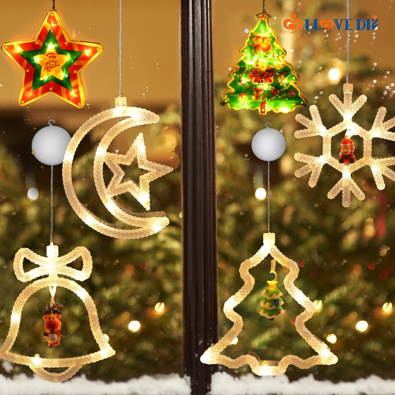 LED Cartoon Santa Claus Window Suction Cup Lights/ Battery Powered Xmas ...