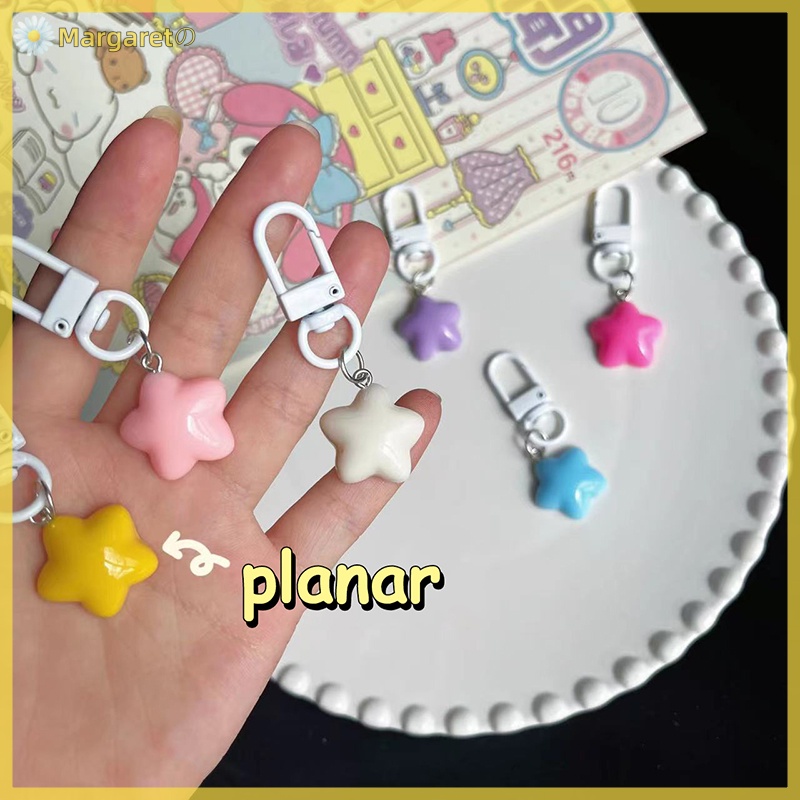 [Margaret] Cute Colorful Stars Keychain Kawaii Metal Keyring For Girls ...