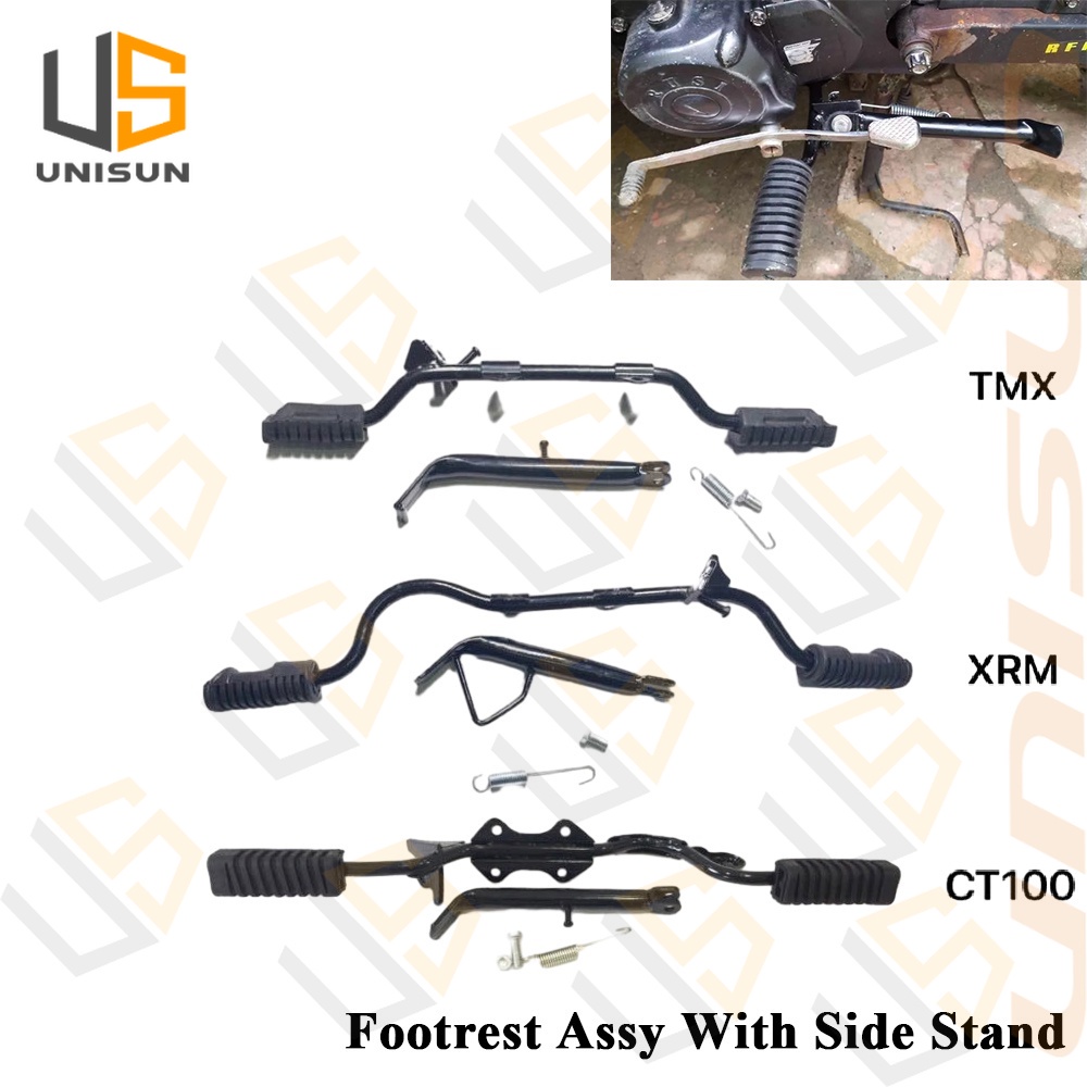 Unisun Motorcycle Footrest Assembly With Side Stand For XRM TMX CT100 ...