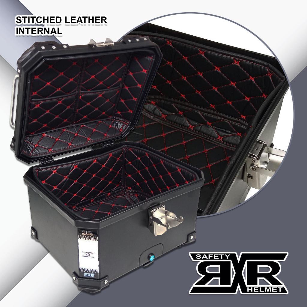 RXR HARD PLASTIK TOP BOX 45L Motorcycle Compartment Box Helmet Box ...