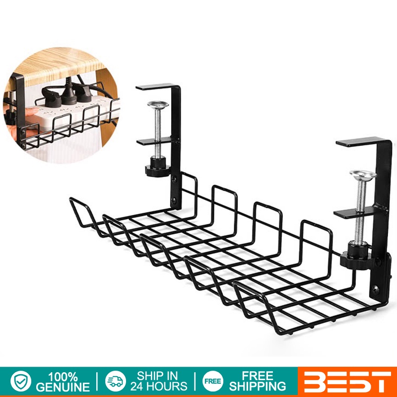 Under Desk Cable Management Wire Winder Organizer Tray Table Pc Multi ...