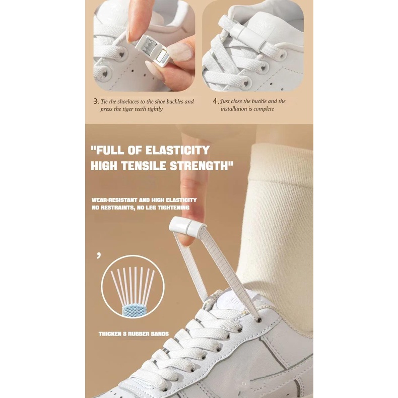 Magnetic Lock Shoelaces Without Ties Flat Elastic Shoe Laces Sneakers ...