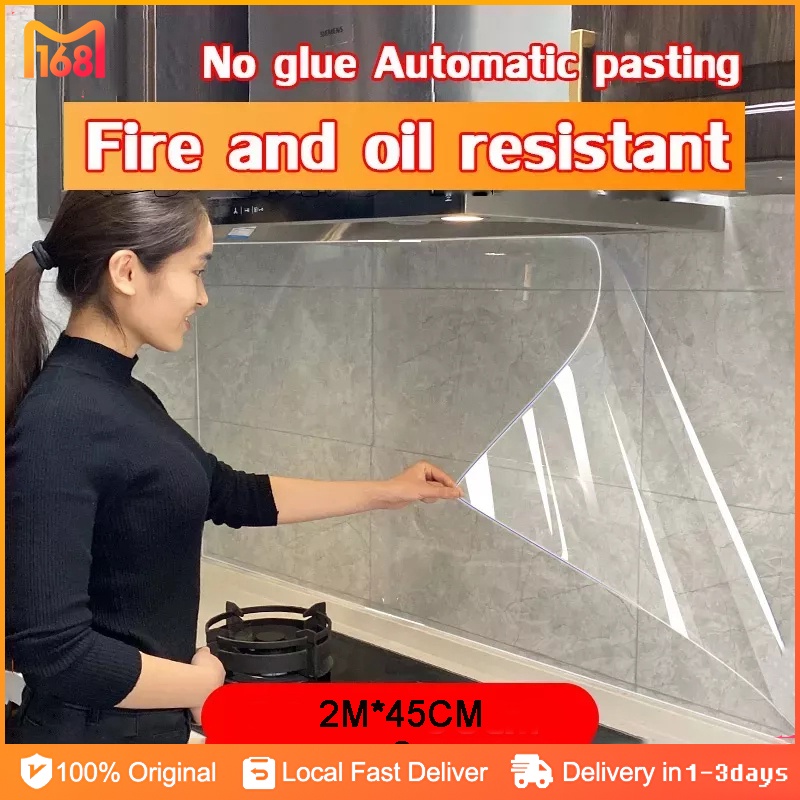 2M Oil Proof Wallpaper For Kitchen Electrostatic Adsorption Transparent ...