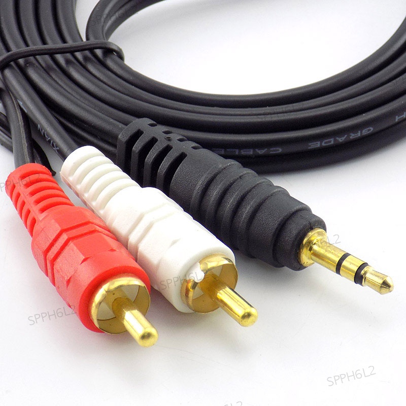 3.5mm Jack to AV 2 RCA Male Connector Extend Cable 1.35M 3M 5M 10M For ...