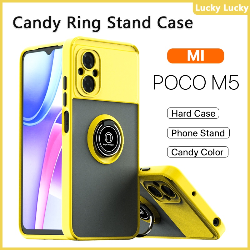 POCO M5 Case POCO M5s M4 Pro M3 Pro 5G Casing Hard Acrylic Ring Stand ...
