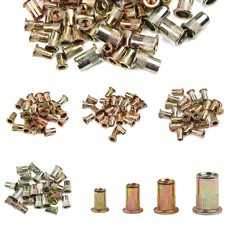 50PCS M3/M4/M5/M6/M8/M10/M12 Threaded Insert Nuts Carbon Steel ...