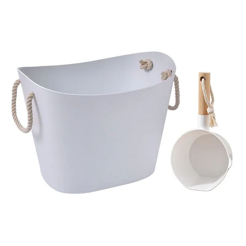 Aesthetic Bucket White Black Pail Tabo Water Nordic Dipper Minimalist ...