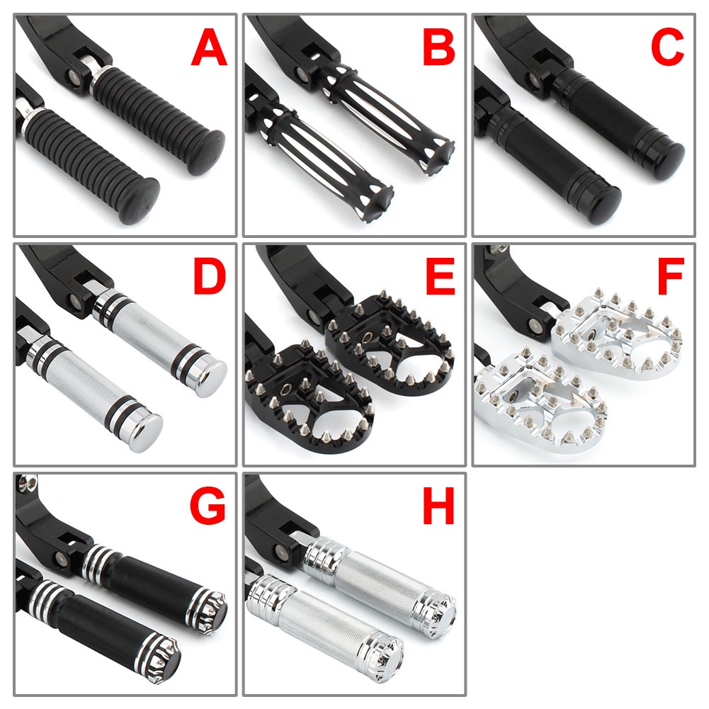Aluminum Motorbike Rear Foot Rests Black Pegs Pedal Passenger Footpegs ...