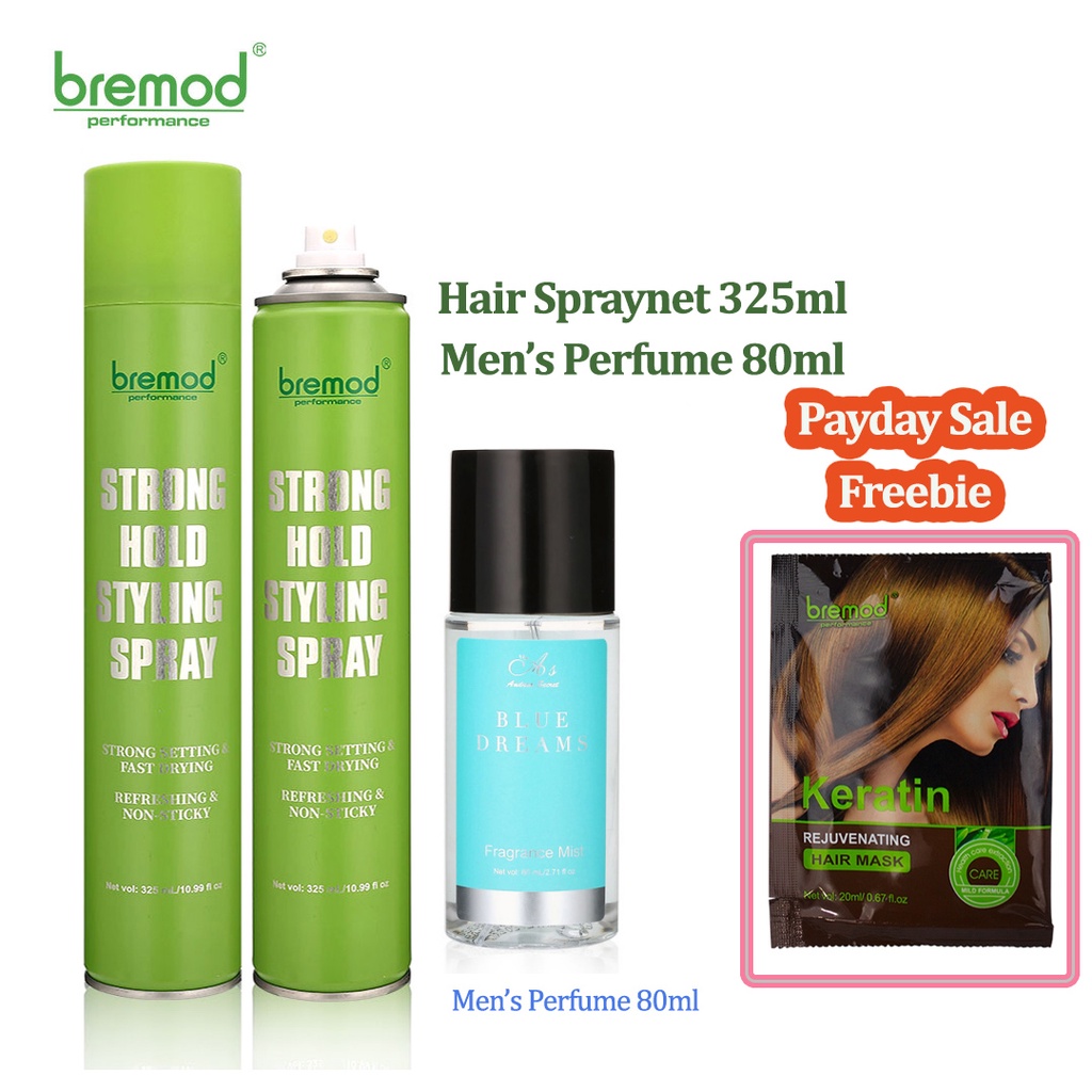 Bremod Spraynet 325ml Strong Hold Hair Daily or Salon Barber Use ...