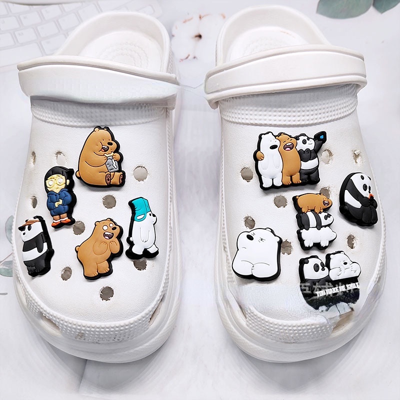 Cute We Bare Bears Jibbitz Anime Shoe Charms Panda Jibbits for Crocs ...