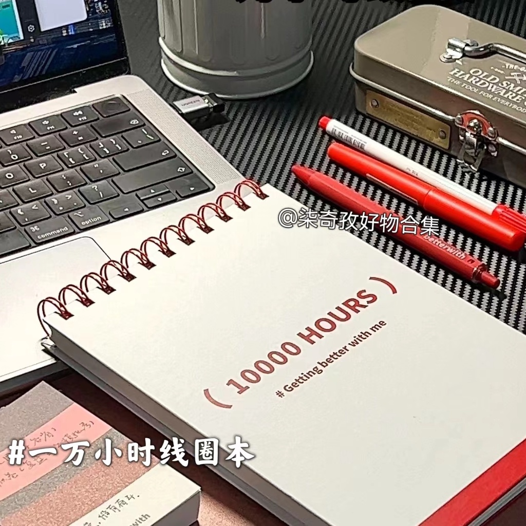 10000 Hours 80sheet Coil Book Flip Up Notebook Schedule Agenda Planner ...