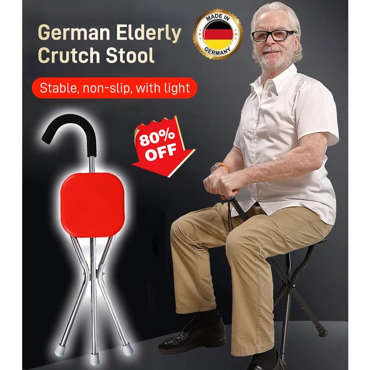 Folding Portable German walking stick with seat Elderly Walking Stool ...